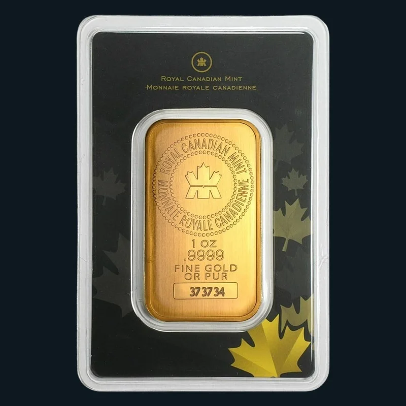 1 oz RCM Gold Bar Front Image – Atlas Bullion