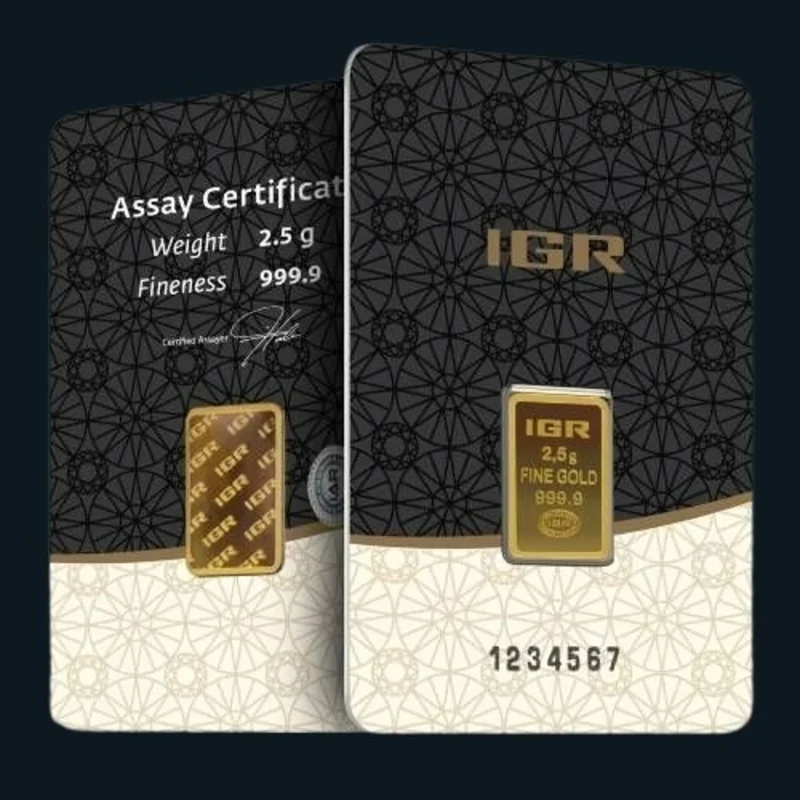 2-5 gram Gold Bar – IGR Metals Carded – Atlas Bullion