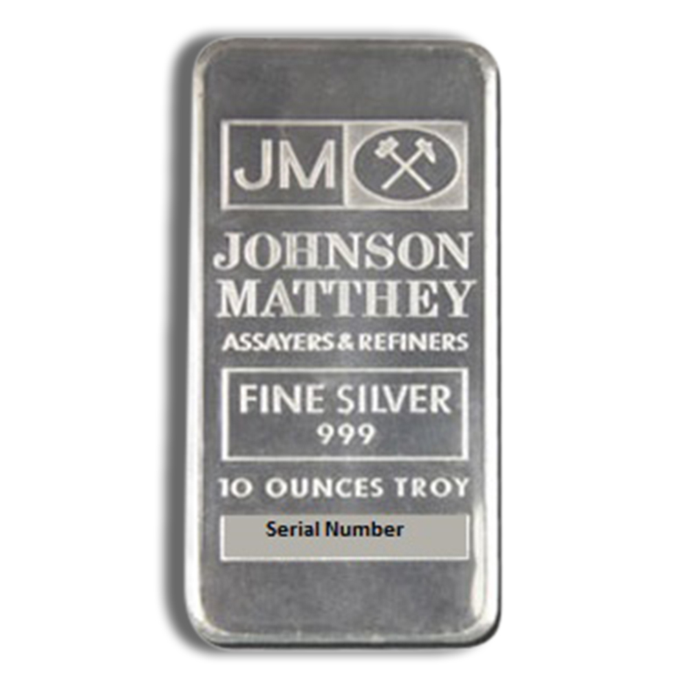 10 oz Silver Bar – Johnson Matthey – JM (Sealed) – Atlas Bullion
