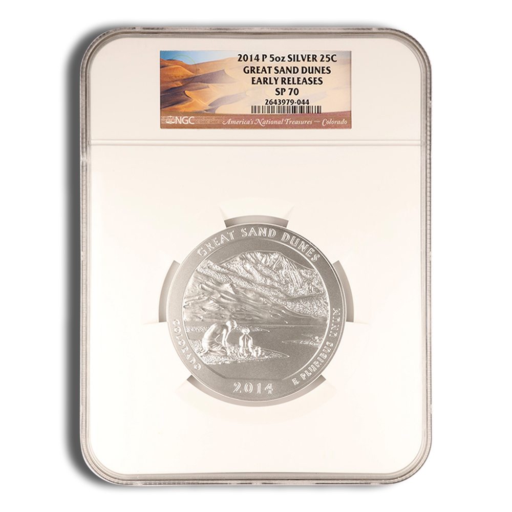 2014-P 5 oz America The Beautiful Silver Great Sand Dunes Silver Coin ...