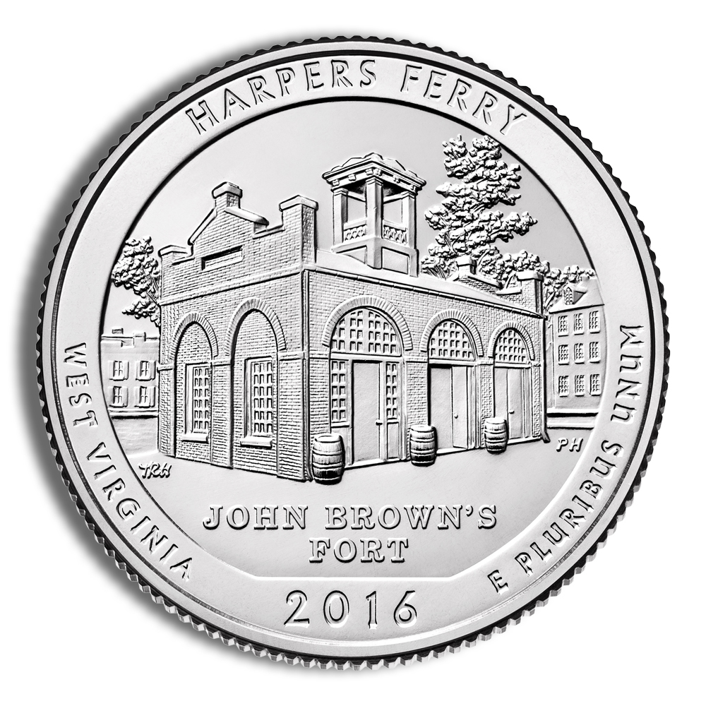 2016-P 5 Oz America The Beautiful Silver Harpers Ferry Silver Coin NGC ...
