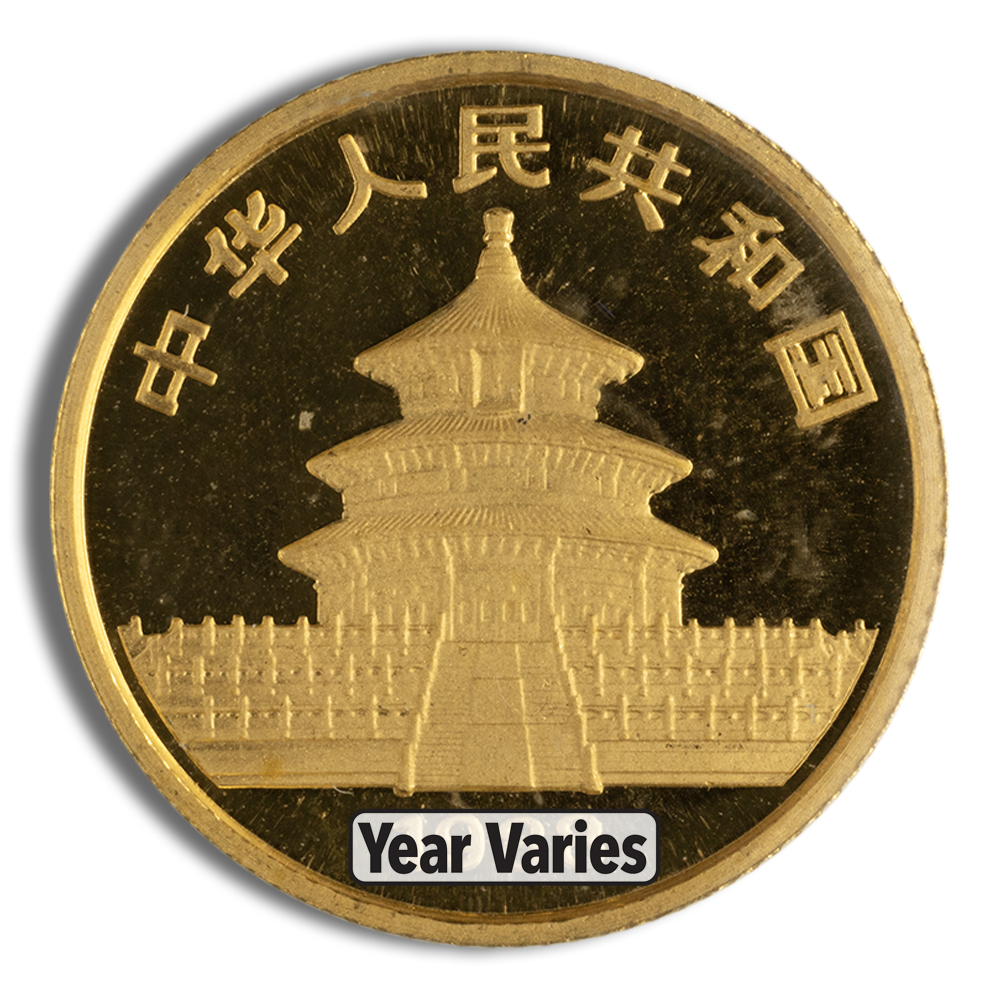 1/10 oz China Gold Panda – BU – Unsealed (Year Varies) – Atlas Bullion