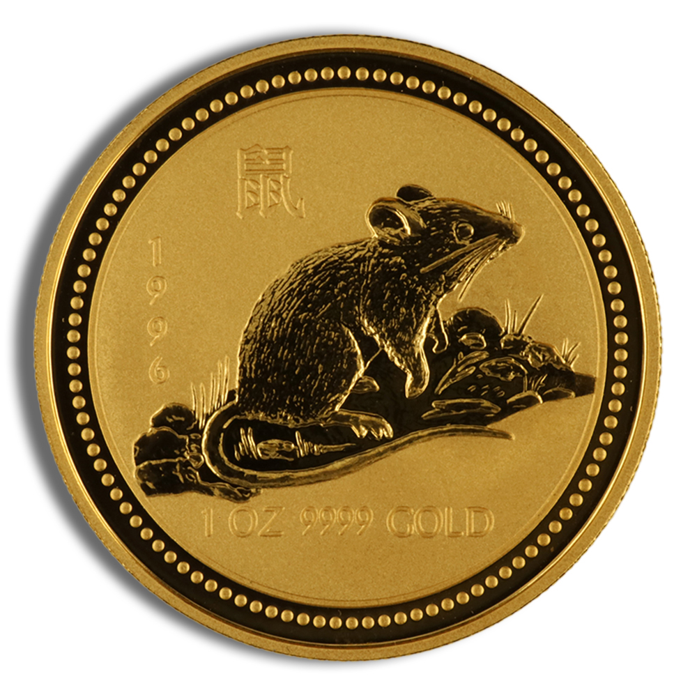 1996 1 oz Australia Gold Lunar Rat BU – Series I – Atlas Bullion