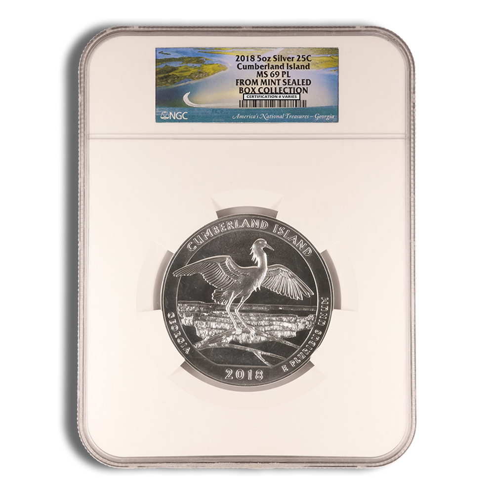 2018 5 oz America The Beautiful Silver Cumberland Island Silver Coin ...
