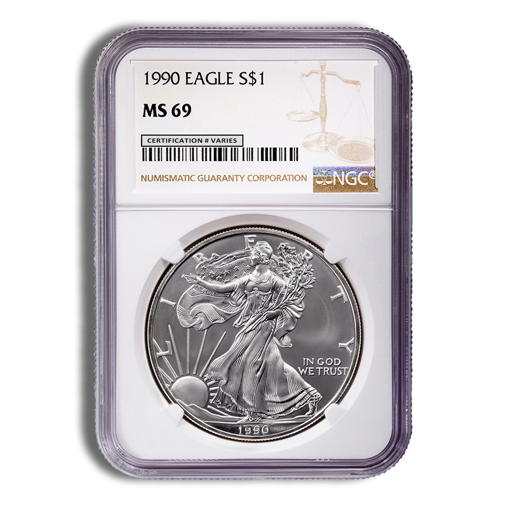1990 Silver Eagle NGC MS69 – Atlas Bullion