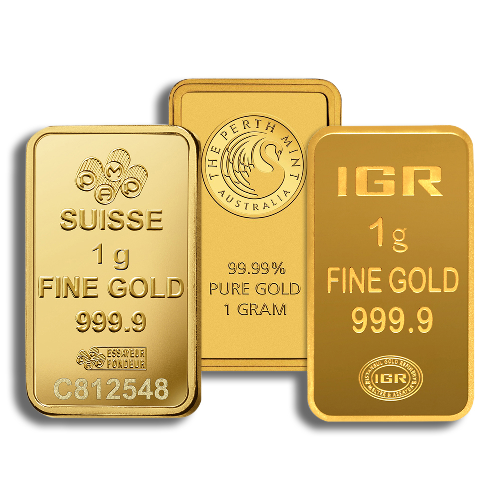 1 gram Gold Bar – Brand Varies (No Card) – Atlas Bullion
