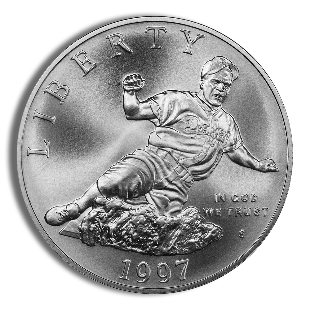 1997-S $1 Jackie Robinson Silver Commemorative - BU | Atlas Bullion