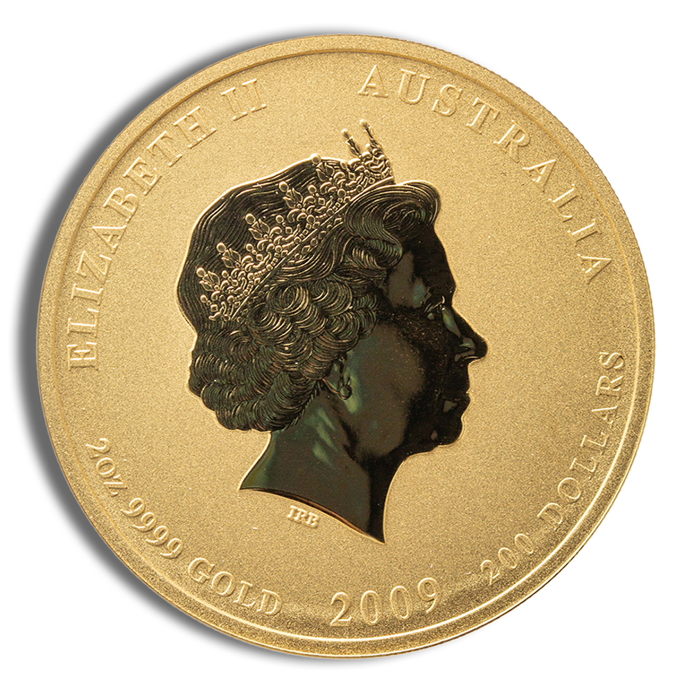 2009 2 oz Australia Gold Lunar Ox BU – Series II – Atlas Bullion
