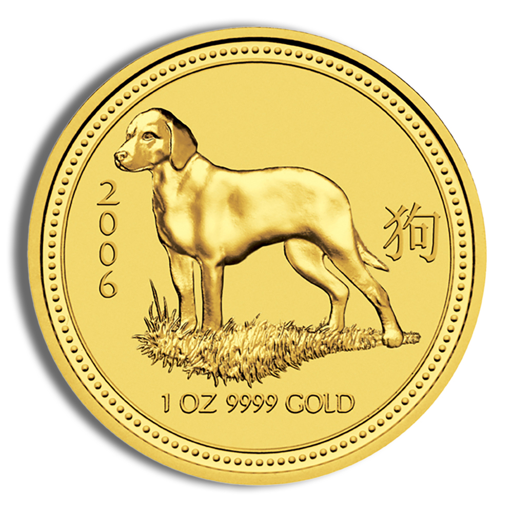 2006 1 oz Australia Gold Lunar Dog BU – Series I – Atlas Bullion