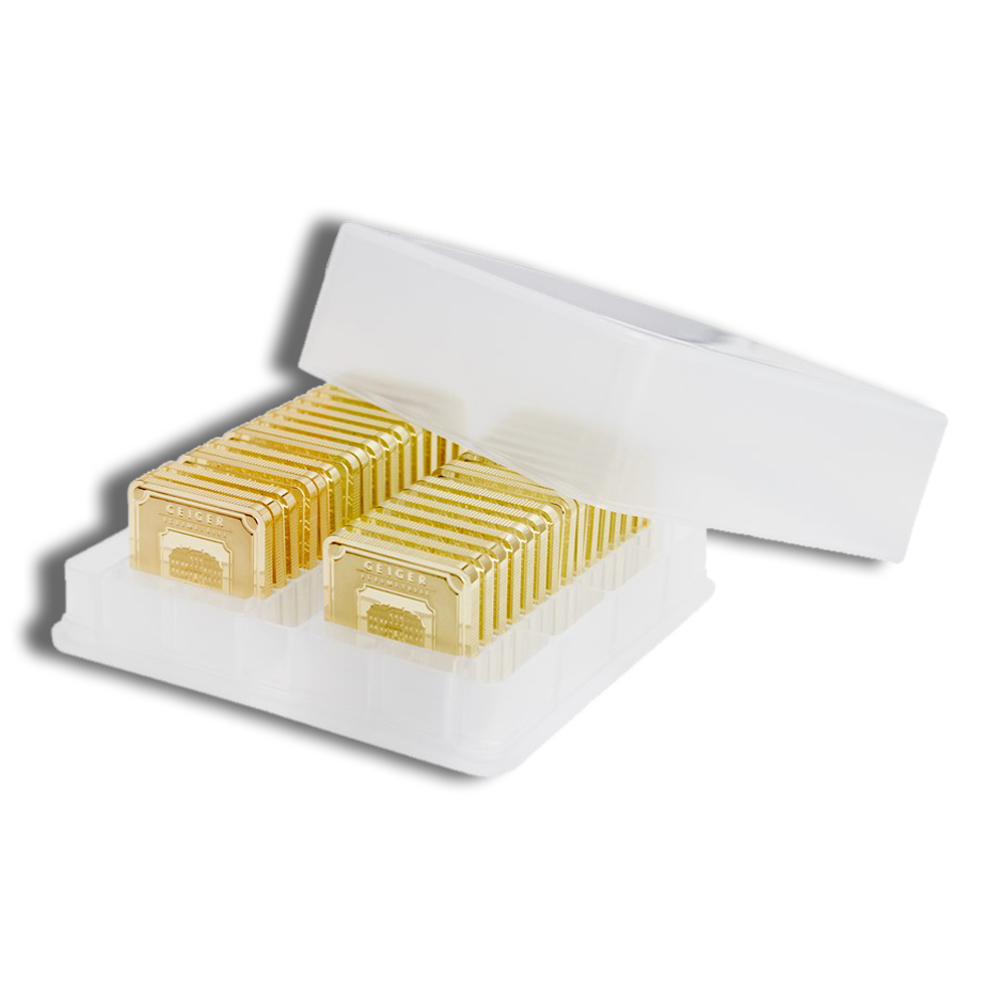 30 x 1 gram Gold Geiger Bar Box – Atlas Bullion
