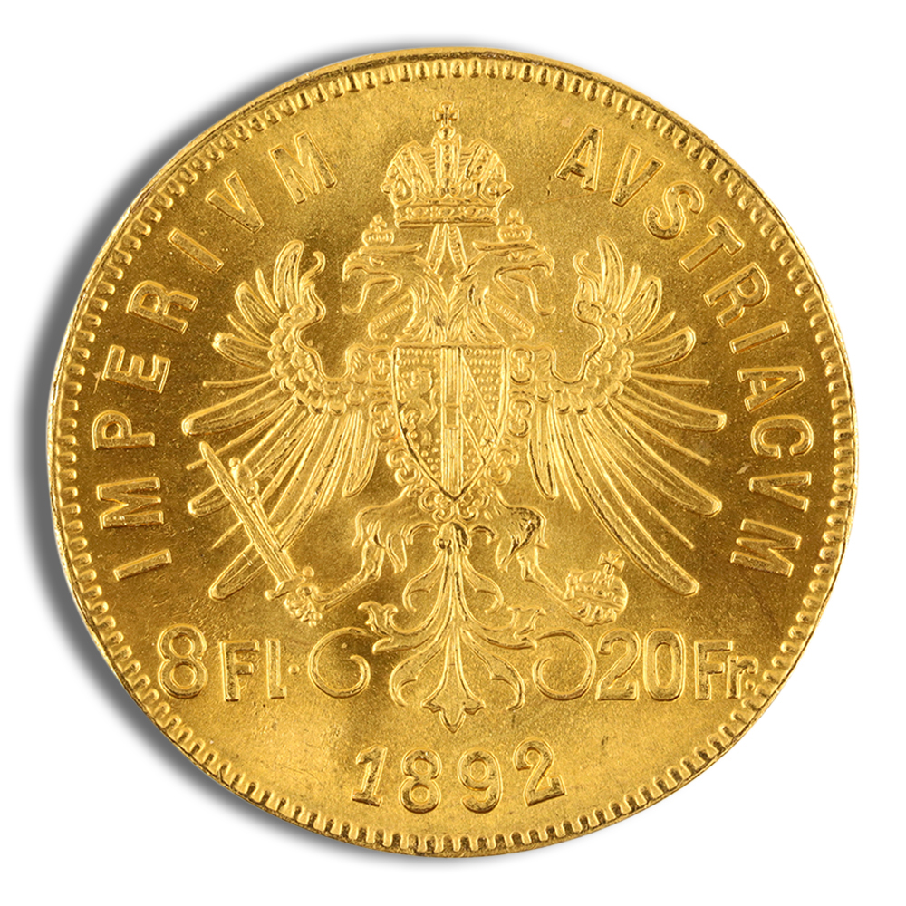 Austria 8 Florin / 20 Franc Gold Coin – Atlas Bullion