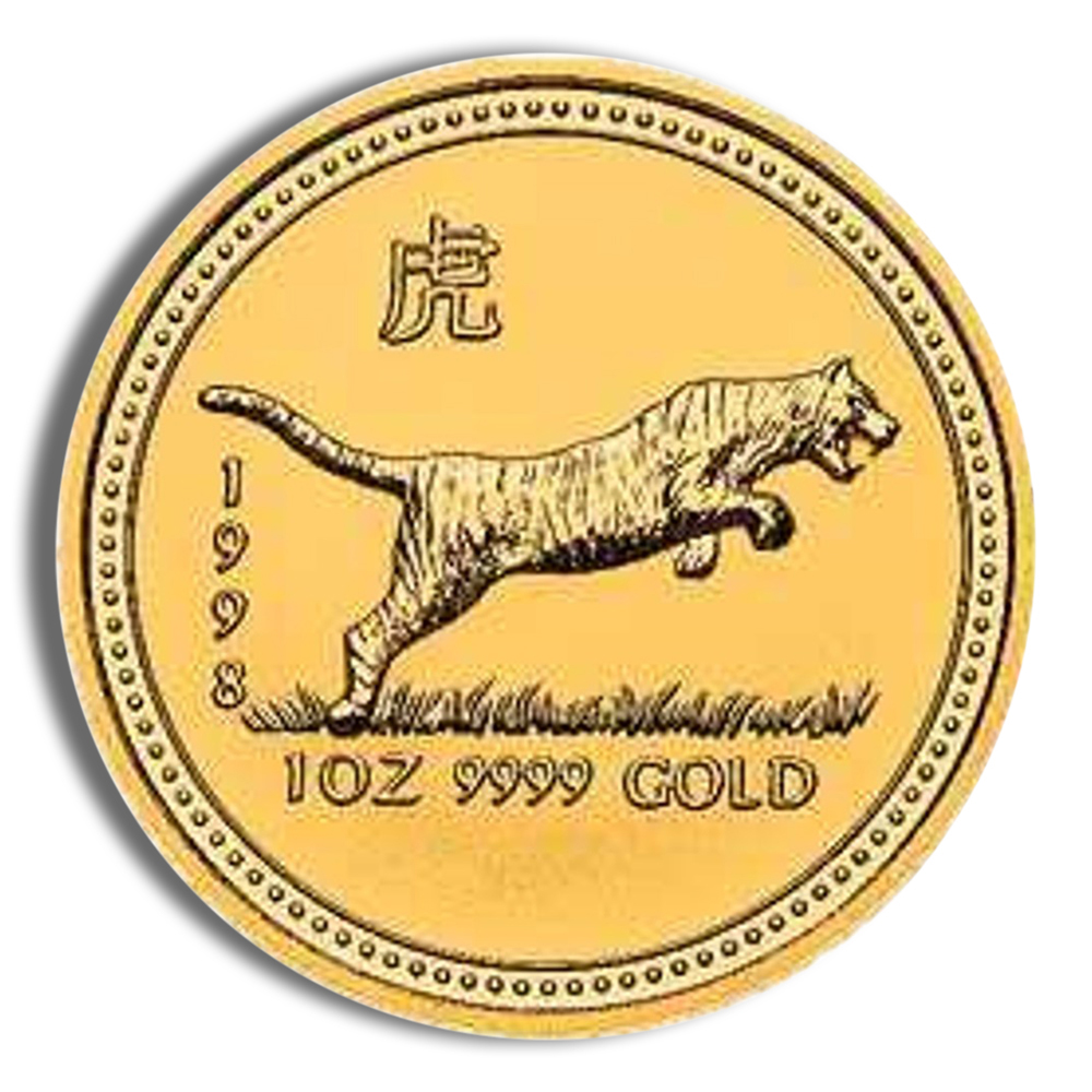 1998 1 oz Australia Gold Lunar Tiger BU – Series I – Atlas Bullion