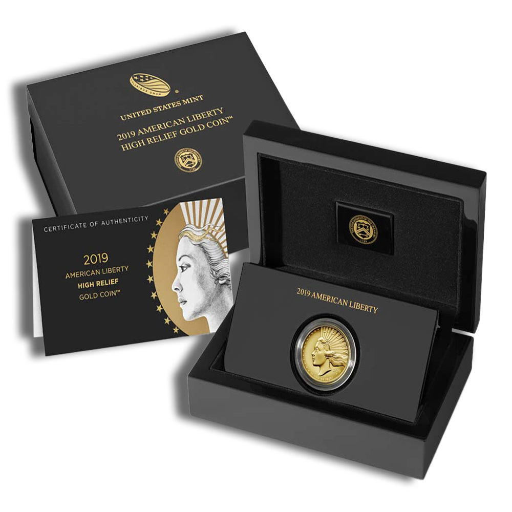 2019-W American Liberty High Relief Gold Coin (w/Box & COA) – Atlas Bullion